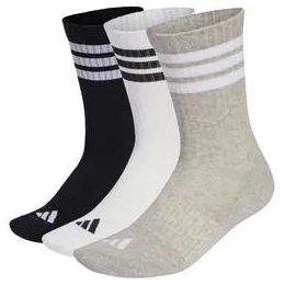 Kurzsocken Adidas ORIGINALS "Socken 3-Stripes Cushioned Sportswear Crew Socks 3er Pack", Herren, Gr. 37-39, bunt (schwarz, wei&szlig;, grau), Obermaterial: 59% Baumwolle CO. 37% Polyester PES. 3% Elasthan EL. 1% Polyamid PA., Socken