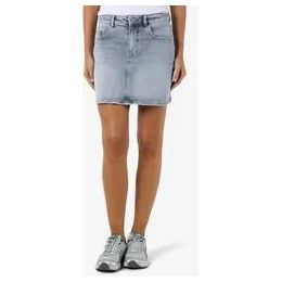 Minirock Noisy may "NMYOLANDA MW DNM SKIRT AZ236LB NOOS", Damen, Gr. L, light blau denim, Denim/Jeans, Obermaterial: 99% Baumwolle, 1% Elasthan, unifarben, regular fit ca. Mitte Oberschenkel, R&ouml;cke Minirock