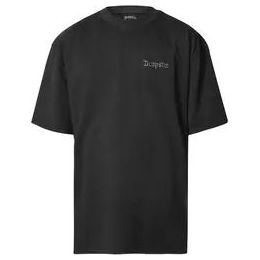 T-Shirt DROPSIZE "Dropsize Herren Heavy Oversize Embo T-Shirt", Damen, Gr. XS, washed schwarz, 100% Baumwolle, bedruckt, oversize, Rundhals, Shirts T-Shirt