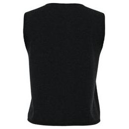 Strickweste Pieces "PCBREE SL TIE KNIT VEST NOOS BC", Damen, Gr. XS, schwarz, Strick, Obermaterial: 80% Polyester, 20% Nylon, unifarben, regular fit normal, V-Ausschnitt, Westen Strickweste, mit Bindeband