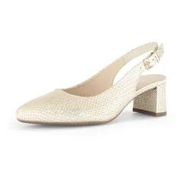 Slingpumps Gabor "Slingpumps", Damen, Gr. 35, gold, Schuhe Slingpumps