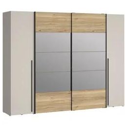 Kleiderschrank FORTE "Narago, OTTOs Choice, Kombischrank, TOPSELLER, Paneele wechselbar", sand mauvella eiche, B:270,3cm H:210cm T:61cm, Schr&auml;nke, Kleiderschrank, Schwebet&uuml;ren in Kombination mit Dreht&uuml;ren, Made in Europe