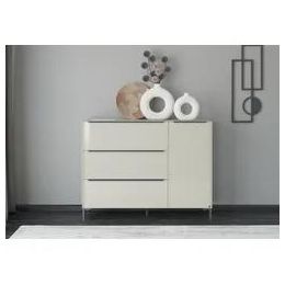 Sideboard "Reno", kaschmir matt lack, glas kaschmir glanz, B:137cm H:108cm T:42cm, Glas, Holzwerkstoff, SET ONE BY Musterring, Sideboards, Sideboard, Mit Winkelfu&szlig; in diversen Farben, 108 cm H&ouml;he & Farbauswahl