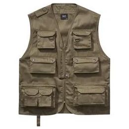 Steppweste BRANDIT "Brandit Herren Hunting Vest", Herren, Gr. 7XL, olive, 80% Polyester, 20% Baumwolle, Westen Steppweste