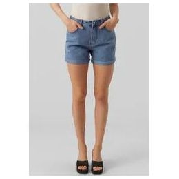 V&eacute;ro Moda Jeansshorts VERO MODA "VMZURI HR LOOSE SHORTS MIX NOOS", Damen, Gr. XS (34), N-Gr, medium blau denim, Denim/Jeans, Obermaterial: 80% Baumwolle, 20% Polyester, Jeans Jeansshorts