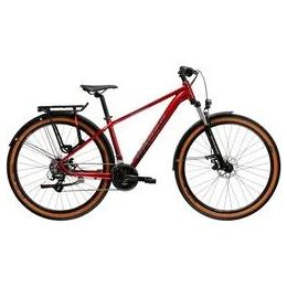Mountainbike KROSS "Hardtail 27,5" Hexagon X200 rot 21 G&auml;nge mit Beleuchtung 2026" Gr. 43, rot, schwarz, Fahrr&auml;der, 43cm, 27,5+ Zoll (69,85cm) hinten: 27,5+ Zoll (69,85cm), Rahmen aus Aluminium Performance