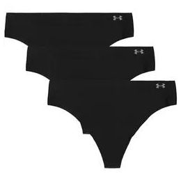 String Under Armour "String UA PURE STRETCH NO SHOW THONG -SOLID 3PK 3er Pack", Herren, Gr. M, schwarz, Obermaterial: 76% Polyamid PA. 24% Elasthan EL., Unterhosen String