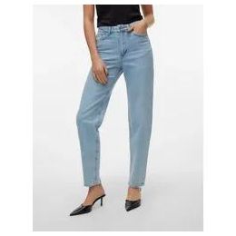 V&eacute;ro Moda High-waist-Jeans VERO MODA "VMTESSA HR MOM JEANS RA389 GA NOOS", Damen, Gr. 33, L&auml;nge 32, blau (light blau denim), Denim/Jeans, Obermaterial: 99% Baumwolle, 1% Elasthan, unifarben, Jeans High-Waist-Jeans