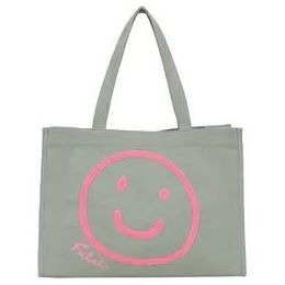 Henkeltasche Fritzi aus Preussen "Easy01 Limited Smile", Herren, Gr. B/H/T: 8cm x 14cm x 27cm, gr&uuml;n, Baumwolle, unifarben, Taschen, mit tollem Smiley-Print