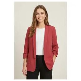 Blusenblazer Pieces "PCBOSELLA 3/4 BLAZER NOOS", Damen, Gr. XL, garnet, Web, Obermaterial: 79% Polyester, 16% Viskose, 5% Elasthan, unifarben, slim fit h&uuml;ftbedeckend, Blazer Blusenblazer, Materialmix, regular fit