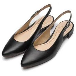 Slingpumps Ara "PARIS", Damen, Gr. 6,5, schwarz, Glattleder, unifarben, Schuhe Slingpumps, Blockabsatz, Businessschuh mit verstellbarem Fersenriemchen, G-Weite