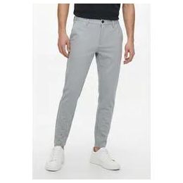 Only & Sons Chinos ONLY & SONS "ONSMARK SLIM DITSY 020934 PANT NOOS", Herren, Gr. 33, L&auml;nge 34, blau fog detail:lgm, Web, Obermaterial: 64% Viskose, 31% Polyester, 5% Elasthan, unifarben, slim fit lang, Hosen, Viskosemischung, slim fit
