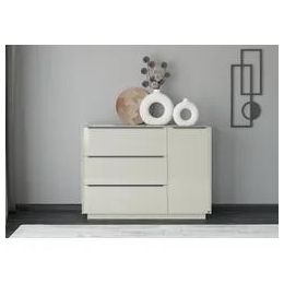 Sideboard "Reno", kaschmir matt lack, glas kaschmir glanz, B:137cm H:102cm T:42cm, Glas, Holzwerkstoff, SET ONE BY Musterring, Sideboards, Sideboard, Mit Sockel in diversen Farben, 102 cm H&ouml;he & Farbauswahl