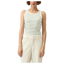 Tanktop s.Oliver, Damen, Gr. 34, khaki stripe, Rippware, Obermaterial: 95% Baumwolle, 5% Elasthan, gestreift, slim fit normal, Rundhals, Tops Tanktop, mit Streifen Muster