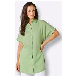 Longbluse CREATION L PREMIUM, Damen, Gr. 50, reseda, 100% Lyocell, unifarben, Blusen Longbluse