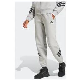 Sporthose Adidas SPORTSWEAR "FUTURE ICONS 3-STREIFEN", Damen, Gr. XL, N-Gr, medium grau heather, normal, gr., Obermaterial: 67% Polyester, 33% Baumwolle, Hosen Sporthose