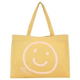 Henkeltasche Fritzi aus Preussen "Easy01 Limited Smile", Herren, Gr. B/H/T: 8cm x 14cm x 27cm, gelb, Baumwolle, unifarben, Taschen, mit tollem Smiley-Print