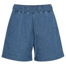 Shorts oxmo "Jeansshorts OXLillith", Damen, Gr. 40, N-Gr, blau (mid blau denim), Obermaterial: 98% Baumwolle CO. 2% Elasthan EL., Hosen Shorts