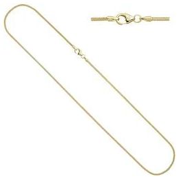 Goldkette Jobo "Schlangenkette 1,4 mm" Gr. 38, gelbgold 585, Halsketten, Damen, 38cm, Gelbgold 585, Goldkette, 14 Karat 585 Gold