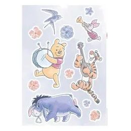 Wandtattoo Komar "Winnie the Pooh - Flowers & Music - Gr&ouml;&szlig;e 50 x 70 cm", bunt, B:50cm H:70cm, Folie, Wandtattoos, Wandtattoo, selbstklebend, Wandsticker, Kinderzimmer