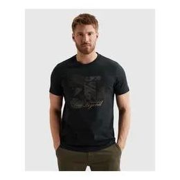 PME-Legend T-Shirt PME LEGEND "Short sleeve r-neck single jersey fotoprint", Damen, Gr. 4XL, carbon, Jersey, Obermaterial: 100% Baumwolle, bedruckt, regular fit normal, Rundhals, gerader Abschluss, Shirts T-Shirt, mit Logo Print