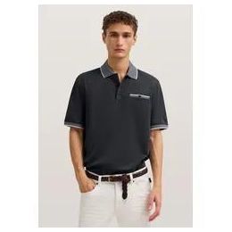 Poloshirt Bugatti, Herren, Gr. 4XL, 280, dunkelgrau, 50% Baumwolle, 50% Polyester, unifarben, normal, ohne Ausschnitt, Shirts, Modern Fit mit einer Brusttasche