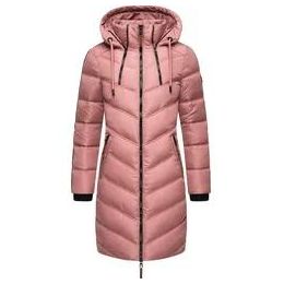 Wintermantel Marikoo "Armasa", Damen, Gr. M (38), rosa (dunkelrosa), Oberstoff: 100% Polyester. Futter: 100% Polyester. Wattierung: 100% Polyester. &Auml;rmelfutter: 100% Polyester, tailliert ca. Mitte Oberschenkel, hoch geschlossener Ausschnitt, &Auml;rmel ohne &Auml;rmelschlitz Rippstrickb&uuml;ndchen, M&auml;ntel Wintermantel, modischer Damen Winter Steppmantel mit Kapuze