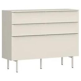 Kommode Tom Tailor HOME, light taupe, B:110cm H:89cm T:42cm, Holzwerkstoff, Melamin, Spanplatte, Sideboards, Kommode, Lowboard, Breite 110 cm,1 Klappe,2 Schubladen, viel Stauraum