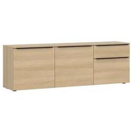 Sideboard Tom Tailor HOME, light oak, B:165cm H:56cm T:42cm, Holzwerkstoff, Melamin, Spanplatte, Sideboards, Sideboard, Lowboard, Breite 165 cm,3 T&uuml;ren,1 Schublade, viel Stauraum