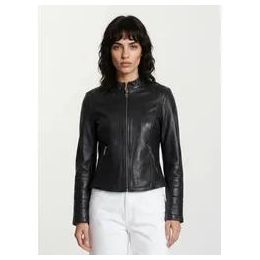 Lederjacke Trueprodigy "Raegan mit Steppn&auml;hte, Stehkragen und Paspelierungen", Damen, Gr. XL, schwarz, Obermaterial: 100% Schafsleder sheepskin., slim fit, Jacken