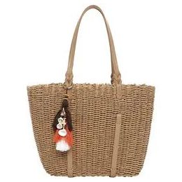 Shopper SURI FREY "Shopper SFY Nandy", Damen, Gr. B/H/T: 39cm x 28cm x 16cm 0, grau (taupe 900), Papierstroh, Taschen Shopper