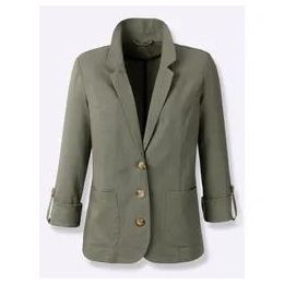 Jackenblazer Inspirationen "Blazer", Damen, Gr. 50, khaki, 55% Leinen, 45% Viskose, Blazer