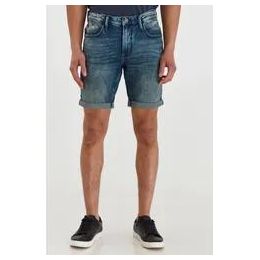 Jeansshorts Blend "BHGrilitsch", Herren, Gr. M, US-Gr&ouml;&szlig;en, denim middleblau, Web, 98% Baumwolle, 2% Elasthan, unifarben, Basic, normal kurz, Jeans Jeansshorts, Stilvolle 5-Pocket-Jeansshorts mit leichten Destroyed-Effekten