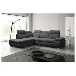 Ecksofa WERK2 "Alicante Cord, inkl. Bettfunktion & Bettkasten, Breite 280cm, L-Form", anthrazit, B:280cm H:86cm T:230cm, Sofas, Ecksofa
