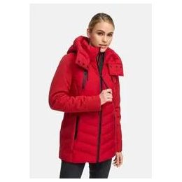 Winterjacke Marikoo "Tivaa", Damen, Gr. XS, deep rot, Obermaterial: 98% Polyester, 2% Elasthan; Futter: 100% Polyester; Wattierung: 100% Polyester; &Auml;rmelfutter: 100% Polyester, Jacken Winterjacke, mit abnehmbarer Kapuze und figurbetonter Passform