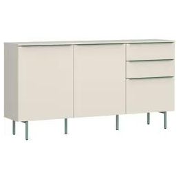 Kommode Tom Tailor HOME, light taupe, B:165cm H:74cm T:42cm, Holzwerkstoff, Melamin, Spanplatte, Sideboards, Kommode, Lowboard, Breite 165 cm,3 T&uuml;ren,2 Schubladen, viel Stauraum