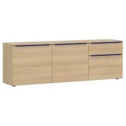 Sideboard Tom Tailor HOME, light oak, B:165cm H:56cm T:42cm, Holzwerkstoff, Melamin, Spanplatte, Sideboards, Sideboard, Lowboard, Breite 165 cm,3 T&uuml;ren,1 Schublade, viel Stauraum