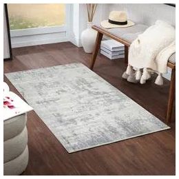 Teppich LIVABLISS "DALI", grau, B:80cm H:11mm L:150cm, Kunstfaser, Teppiche, Teppich, Moderner Designerteppich in Marmor Optik, Kurzflor Wohnzimmerteppich