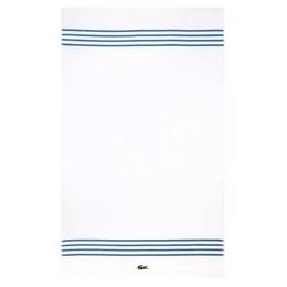 Badetuch Lacoste "LCOURTLI", aerien, B:90cm L:150cm, Frottier, Obermaterial: 97% Baumwolle, 3% Polyester, Handt&uuml;cher, Badetuch, mit Label-Applikationen und gestreifter Bord&uuml;re