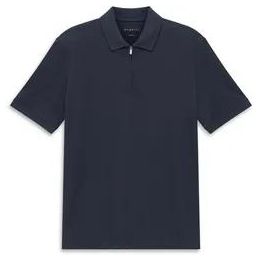 Poloshirt Bugatti, Damen, Gr. M, 390, marine, 50% Baumwolle, 50% Polyester, unifarben, normal, ohne Ausschnitt, Shirts, mit kurzem Rei&szlig;verschluss