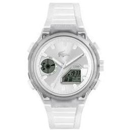 Chronograph Lacoste "LC33", transparent, silberfarben, Armbanduhren, Herren, Chronograph, Quarzuhr, Armbanduhr, Herrenuhr, Silikonarmband, analog, digital