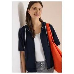 Sweatjacke Cecil, Damen, Gr. M (40), universal blau, Sweatware, 100% Baumwolle, unifarben, comfort fit normal, ohne Ausschnitt, B&uuml;ndchen, Sweatjacken Sweatjacke, aus reiner Baumwolle