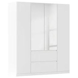 Dreht&uuml;renschrank Rauch "Schrank Garderobe MAINZ Breiten 91/136/181/226/271/315/360, H&ouml;he 210cm", alpinwei&szlig;, B:181cm H:210cm T:54cm, Holzwerkstoff, Schr&auml;nke, Dreht&uuml;renschrank, grifflose Front, Au&szlig;ent&uuml;ren mit Push-to-Open Funktion MADE IN GERMANY