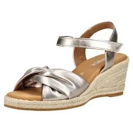 Keilsandalette Gabor COMFORT "Gabor Comfort Sandalen Leder", Damen, Gr. 43, gold, Leder, Schuhe