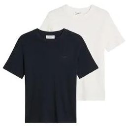 Marc O'Polo T-Shirt MARC O'POLO DENIM "T-Shirt T-Shirt, SSL, Logo Print, Reg 2er Pack", Damen, Gr. L, bunt (wei&szlig;, dunkelblau), Obermaterial: 100% Baumwolle CO., Shirts T-Shirt