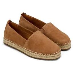 Marc O'Polo Espadrille MARC O'POLO "Gem", Damen, Gr. 40, cognac, Ziegenveloursleder, unifarben, Schuhe Espadrille, Slipper, Halbschuh, Schlupfschuh, Sommerschuh mit Jutebezug