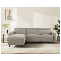 Ecksofa OTTO HOME "SKAANE Struktur, L-Form, 274 cm, manuelle/elektrische Relaxfunktion", creme, B:274cm H:100cm T:181cm, 100% Polyester, Sofas, Ecksofa, 274 cm, mit Kopfteilverstellung und man. oder elektr. Relaxfunktion