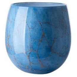 Tischvase Fink "COSMIC", blau, goldfarben, B:19cm H:22cm T:19cm &Oslash;:19cm, Vasen