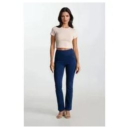 Jeansjeggings Freddy "NOW CORE MEDIUM FLARE full lenght", Damen, Gr. S (36), N-Gr, dunkelblau, blau seams, Denim/Jeans, Obermaterial: 82% Viskose, 18% Elasthan, figurbetont, Jeans, mit Lifting & Shaping Effekt