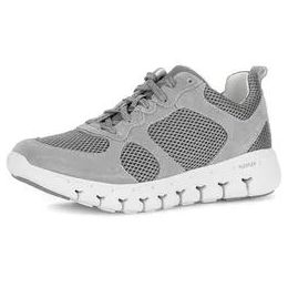 Sneaker PIUS Gabor, Herren, Gr. 9 (43), grau, Mesh, Veloursleder, Schuhe Sneaker, Halbschuh, Schn&uuml;rschuh, besonders flexible Laufsohle, G-Weite